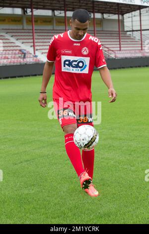 Kortrijk's new player Fabien Boyer pictured during poses during the ...