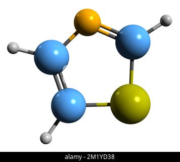 3D image of Thiamine skeletal formula - molecular chemical structure of ...