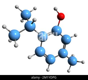 3D image of Cresol skeletal formula - molecular chemical structure of 2 ...