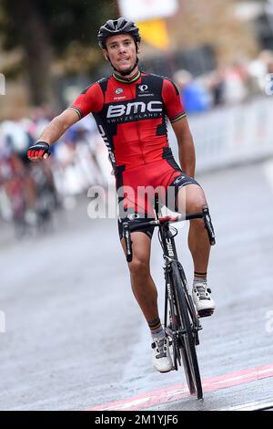 Philippe Gilbert team BMC crosses the finish line, Stage 9 Arc-Et ...