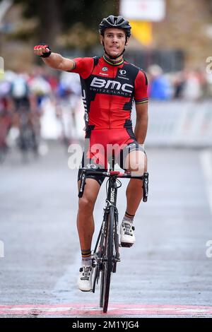 Philippe Gilbert team BMC crosses the finish line, Stage 9 Arc-Et ...