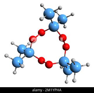 3D image of Acetone peroxide skeletal formula - molecular chemical ...