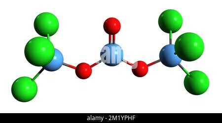 3D image of Phosgene skeletal formula - molecular chemical structure of ...