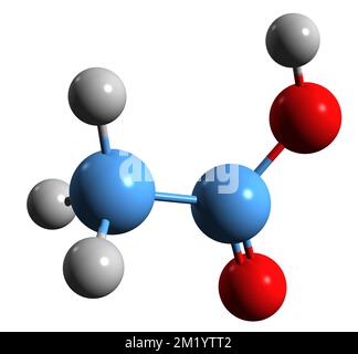 3D image of Acetaldehyde skeletal formula - molecular chemical ...