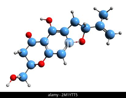 3D image of Chromone skeletal formula - molecular chemical structure of ...
