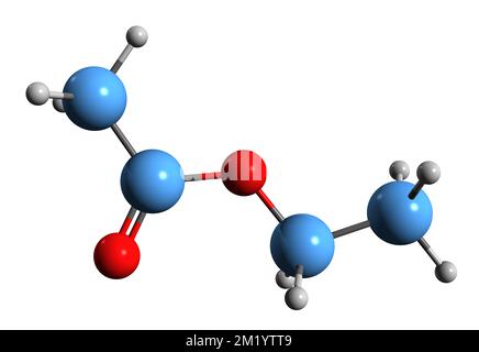 3D image of Ethyl acetate skeletal formula - molecular chemical ...