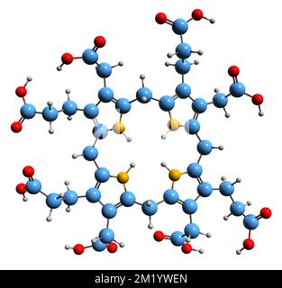 3D image of Heme A skeletal formula - molecular chemical structure of ...