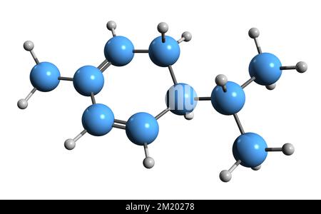 3D image of a-Phellandrene skeletal formula - molecular chemical ...