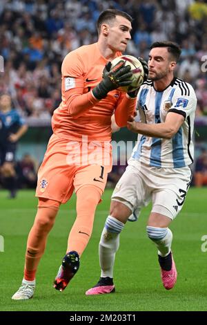 Croatia goalkeeper Dominik Livakovic (1) makes a save against Panama ...