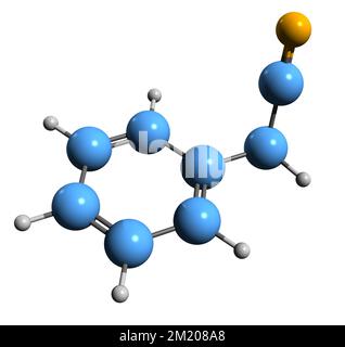 nitrile functional group molecule atom formula isolated on white ...