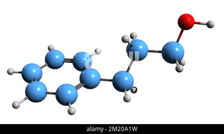 3D image of Propanol skeletal formula - molecular chemical structure of ...