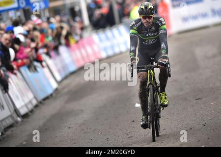 20151205 - ESSEN, BELGIUM: Belgian Sven Nys crosses the finish line at ...