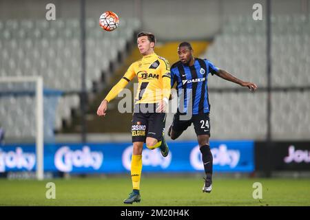 20151203 - BRUGGE, BELGIUM: Lokeren's Marko Miric and Club's Davy De ...