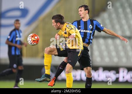 20151203 - BRUGGE, BELGIUM: Lokeren's Marko Miric and Club's Davy De ...