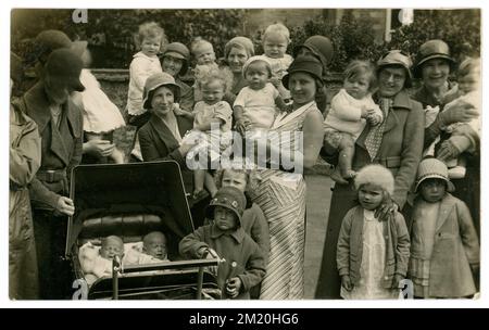 Original early 1930's era postcard of young children visiting their ...