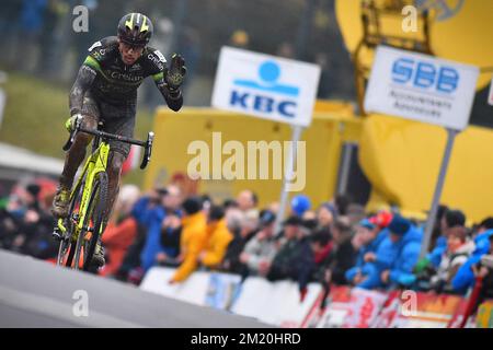 20151213 - FRANCORCHAMPS, BELGIUM: Belgian Sven Nys crosses the finish ...