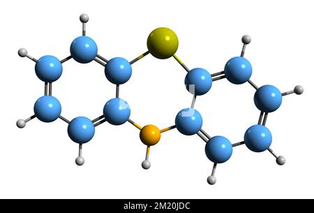 3D image of Promethazine skeletal formula - molecular chemical ...
