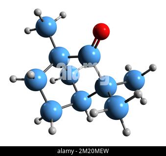 3D image of Camphor skeletal formula - molecular chemical structure of ...