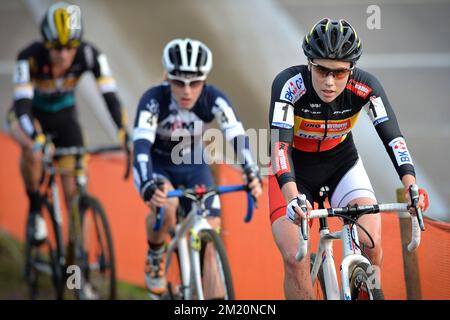20151229 - LOENHOUT, BELGIUM: Belgian Sanne Cant pictured in action ...