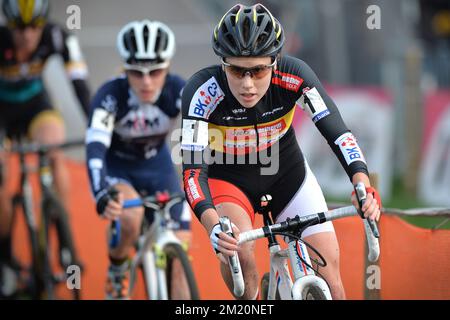 20151229 - LOENHOUT, BELGIUM: Belgian Sanne Cant pictured in action ...