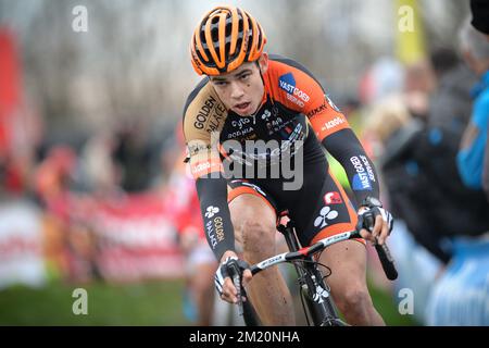 20151229 - LOENHOUT, BELGIUM: Belgian Wout Van Aert pictured in action ...