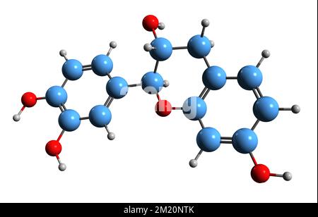 3D image of Flavonol skeletal formula - molecular chemical structure of ...