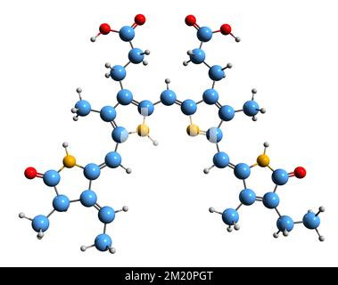 3D image of Phycocyanobilin skeletal formula - molecular chemical ...
