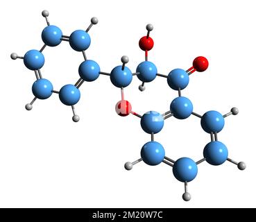 3D image of Flavonol skeletal formula - molecular chemical structure of ...