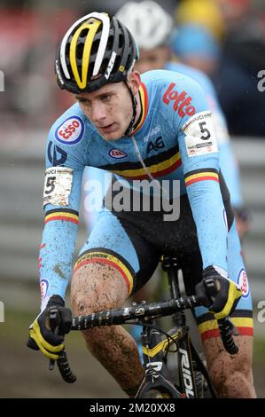 Belgian Daan Soete pictured in action during the eighth and final stage ...