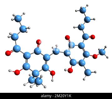 3D image of Coumarin skeletal formula - molecular chemical structure of ...