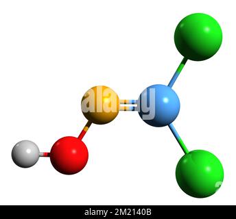 3D image of Phosgene skeletal formula - molecular chemical structure of ...