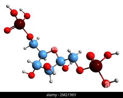 3D image of Fructose skeletal formula - molecular chemical structure of ...
