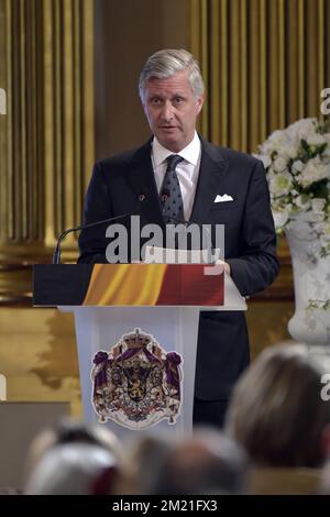 King Philippe - Filip of Belgium delivers a speech at a New Year's ...