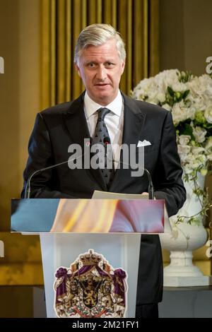 King Philippe - Filip of Belgium delivers a speech at a New Year's ...