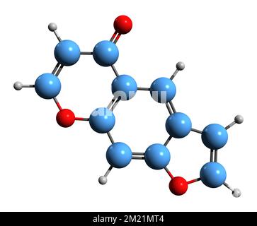 3D image of Chromone skeletal formula - molecular chemical structure of ...