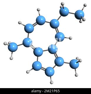 3D image of azulene skeletal formula - molecular chemical structure of ...