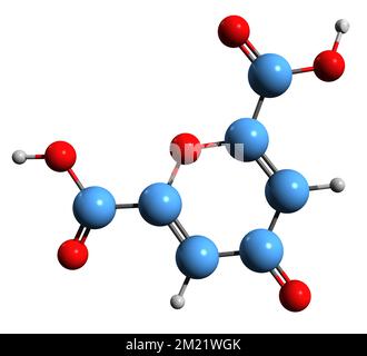 3D image of Pyran skeletal formula - molecular chemical structure of ...