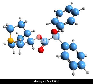 3-Quinuclidinyl benzilate (QNB, BZ) incapacitating agent molecule ...