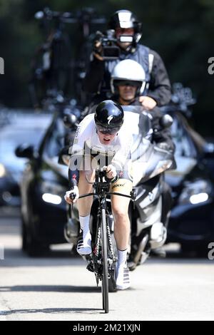Belgian Ann-Sophie Duyck pictured in action during the women's elite ...