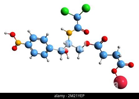 3D image of Chloramphenicol skeletal formula - molecular chemical ...