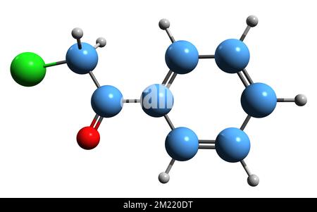 3D image of Acetophenone skeletal formula - molecular chemical ...
