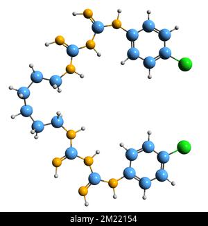 Chlorhexidine antiseptic molecule. Skeletal formula Stock Photo - Alamy