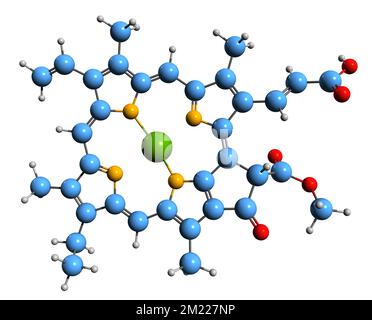 3D image of Chlorophyll а skeletal formula - molecular chemical ...