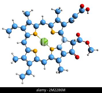 3D image of Chlorophyll а skeletal formula - molecular chemical ...