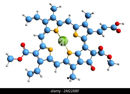3D image of Chlorophyll а skeletal formula - molecular chemical ...