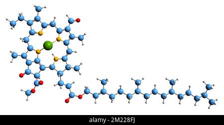 3D image of Chlorophyll а skeletal formula - molecular chemical ...