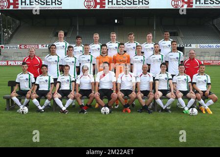 Lommel's Bart Goossens and Lommel's Yassin Gueroui pictured after the ...