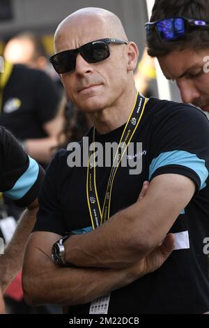 Welsh David Brailsford, General Manager of Team Sky pictured after the ...