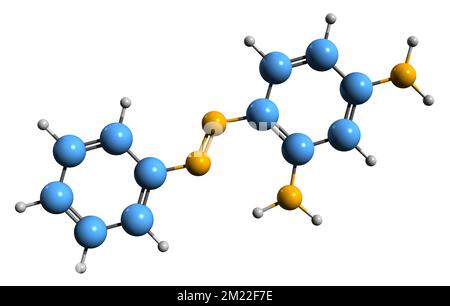 3D image of Acid Orange 7 skeletal formula - molecular chemical ...