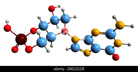 Cyclic guanosine monophosphate (cGMP) molecule. Important second ...